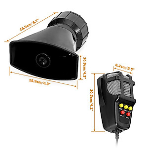 Car Siren Speaker 100W 12V 5 Tone Sound Mic PA System Emergency Sound Amplifier …
