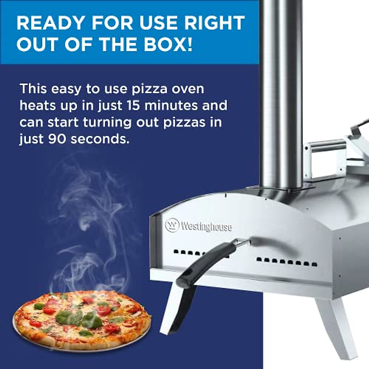 Westinghouse Wood Pellet Artisan Outdoor Pizza Oven -Stainless Steel Portable Pizza Ovens,Wooden Pellet