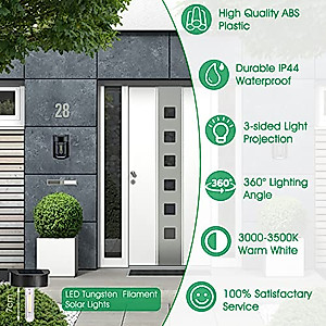 Outdoor Solar Fence Lights, Solar Garden Decorative Lights, Waterproof Solar Lights for Wall, Patio, Stairs, Backyard, Steps, Fence Decor,8 Pack