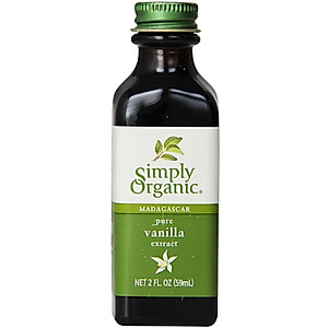 Simply Organic Pure Madagascar Vanilla Extract, 2-Ounce Glass Jar, Certified Organic, Sugar-Free Flavor For Smoothies