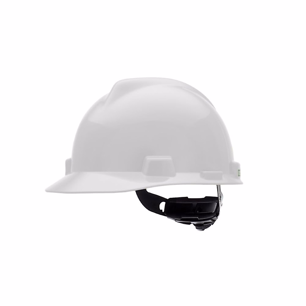 MSA 477482 V-Gard Cap Style Safety Hard Hat With Fas-Trac III Ratchet Suspension | Polyethylene Shell, Superior Impact Protection, Self Adjusting Crown-Straps - Large Size in White