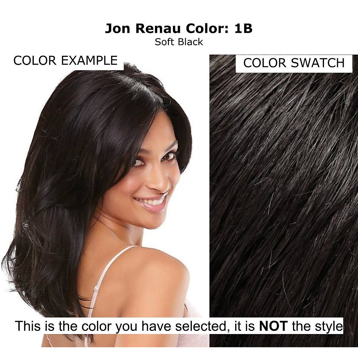 Bundle - 3 item: Top Smart Wavy 12" Hair Topper by Jon Renau, Christy's Wigs Q & A Booklet & Wide Tooth Comb - Color: 1B