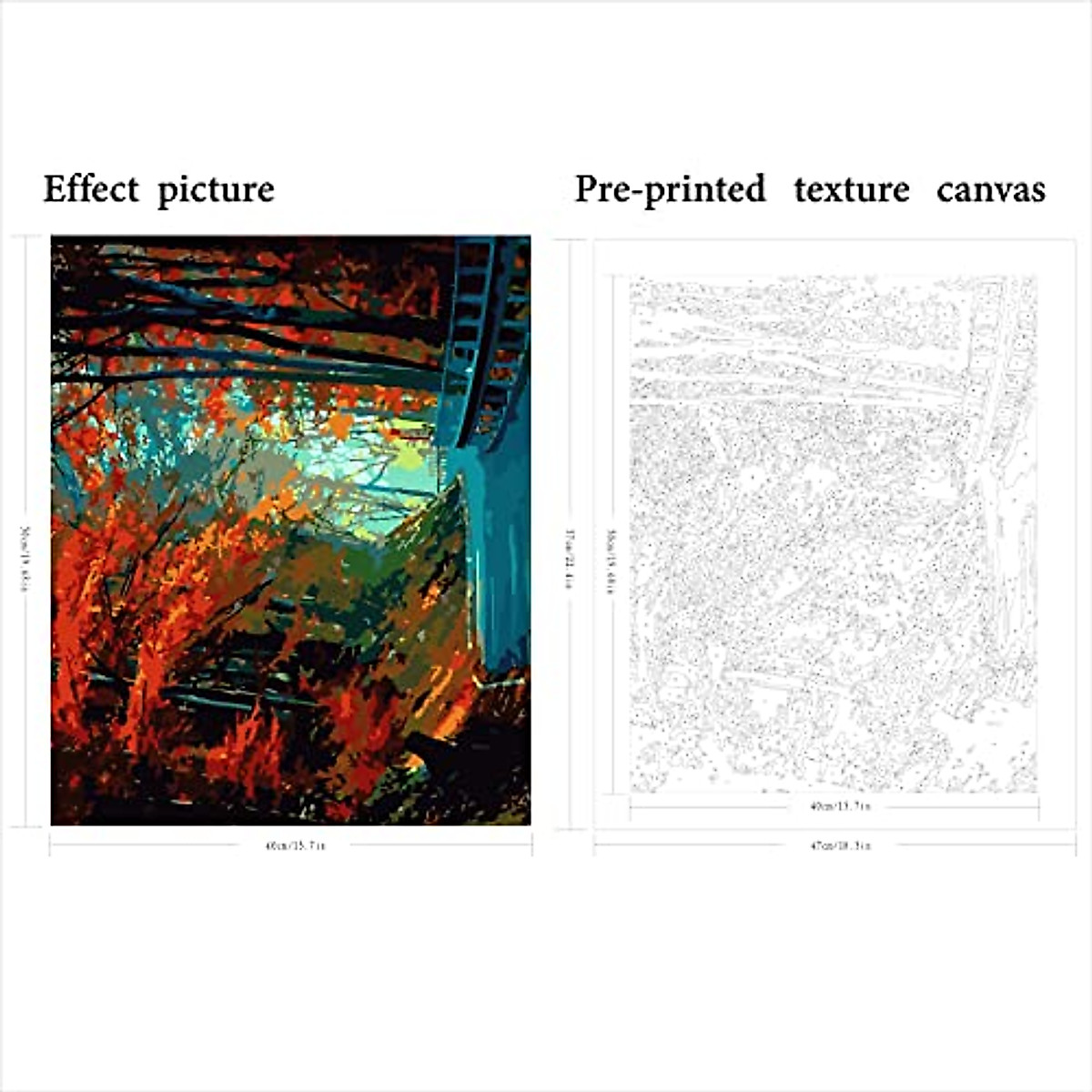 FILASLFT Paint by Number for Adults, Forest Path Paint by Numbers for Adults Beginner, Maple Leaf Painting by Number DIY Landscape Painting,Perfect for Home Wall Decoration 16x20 Inch.