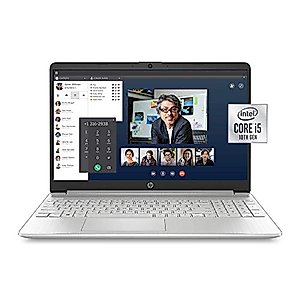 HP 15-Inch FHD Laptop, 10th Gen Intel Core i5-1035G1, 8 GB RAM, 256 GB Solid-State Drive, Windows 10 Home (15-dy1036nr, Natural Silver) (Renewed)
