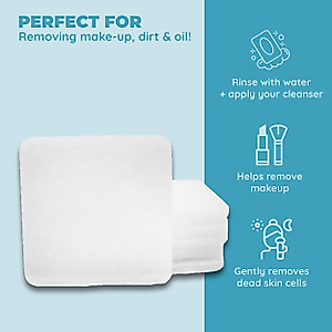 Mini Facial Exfoliating Pads, 100 Count per Pack: Makeup Remover and Cleanser Sponges for Face, Suitable for All Skin Types