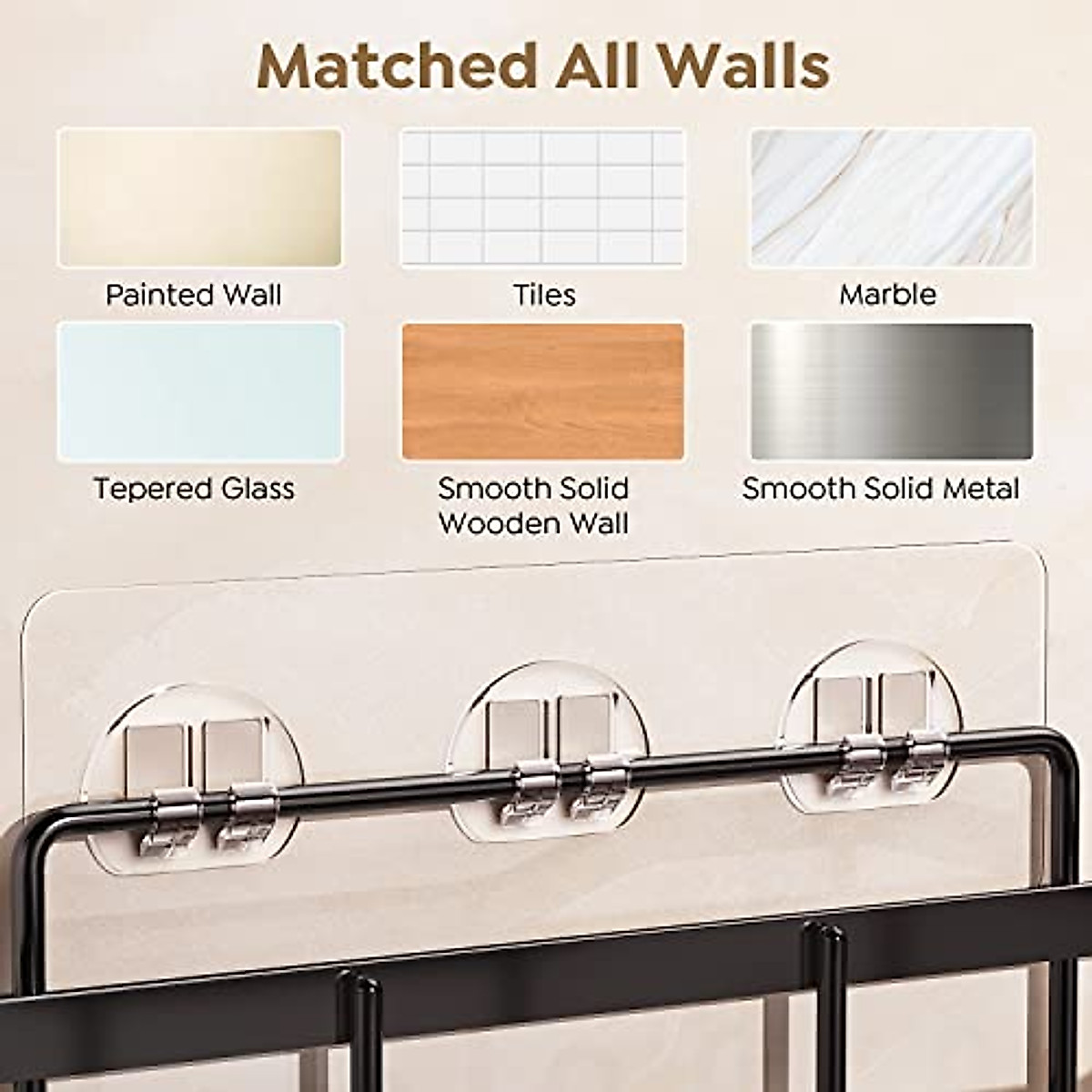 Shower Caddy 5-Pack, Adhesive Shower Shelves, Bathroom Shower Caddies, Large Shower Storage for Inside Shower Organizer Stainless Steel Rustproof Bathroom Organizer, Wall Mounted Shower Accessories