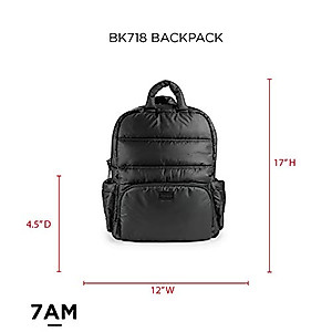 7AM Voyage Diaper Bag Backpack - Large & Compact Laptop Bag for Men & Women, Multifunctional Waterproof Laptop Backpack with Adjustable Shoulder Straps | Travel Organizer (Heather Grey)