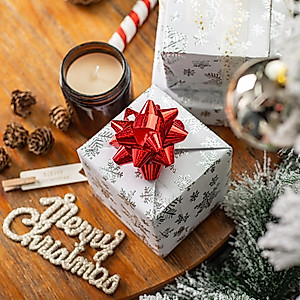 Homeral Christmas Wrapping Paper Roll - 46.8sq.ft. 3D Embossed Silver Foil Snowflakes on White for Christmas, Winter Holiday, Party, New Year Celebration- 17in x 33ft