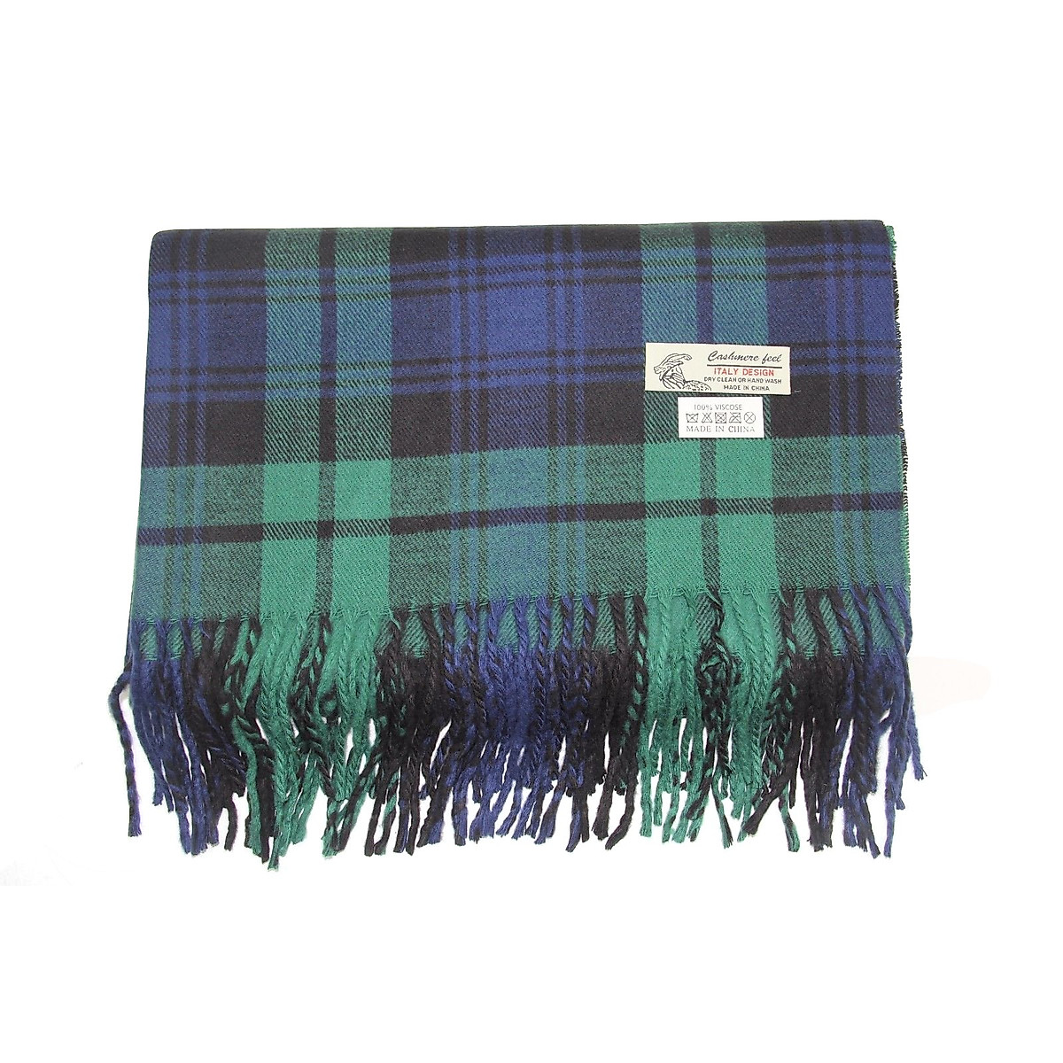 NY GOLDEN FASHION Women Oversized Scottish Clan Tartan Plaid Cashmere Feel Shawl Wrap Winter Scarf (Green Tartan)