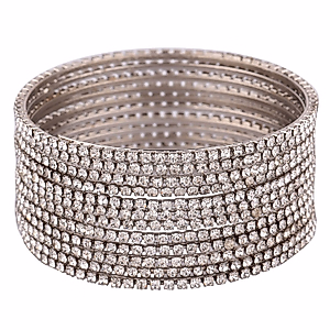 Efulgenz Indian Bangle Rhinestone CZ Crystal Wedding Bridal Bracelet Jewelry for Women