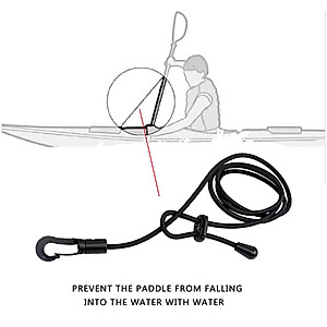 Kayak Paddle Leash 2 Pcs Safety Rod Adjustable Canoe Paddle Fishing Rod Survival Paracord Bungee Cord Safety Lanyard Strap With Snap Hook for Kayaking Securing Canoe SUP Board Rowing Surfing Cycling