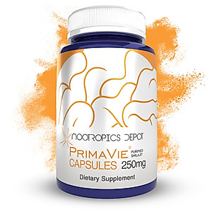 Nootropics Depot PrimaVie Shilajit Capsules | 250mg | 90 Count | Purified Extract | Ayurvedic Herb | Supports Mitochondrial Function + Boosts Endurance