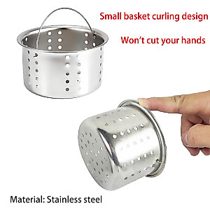 Qrity Kitchen Sink Drain Assembly Kit 110mm, Stainless Steel Sink Basket Strainer, Removable Waste Basket/Sealed Lid