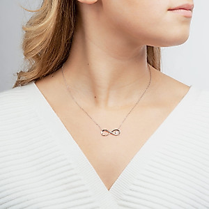 Suavell Infinity Heart Necklace. Sterling Silver Necklace Forever Jewelry. Infinity Necklace. Valentines Day Gifts for Her, Birthday Gifts for Women, Gifts for Girlfriend, Gifts for Wife Christmas