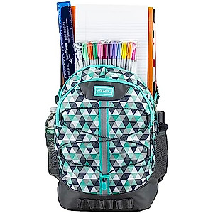 FUEL 18” Unisex Backpack Terra Sport Spacious Dual Compartment w/Laptop Sleeve and Bungee for Travel, College, Work - Blue Diamond Crystal