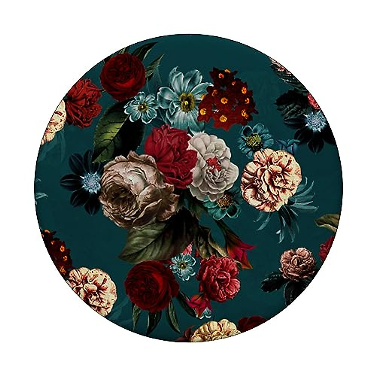 Vintage Floral Red and Teal Flowers Pattern PopSockets Standard PopGrip