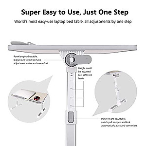 Laptop Bed Tray Table, Nearpow Adjustable Laptop Bed Stand, Portable Standing Table with Foldable Legs, Foldable Lap Tablet Table for Sofa Couch Floor - Medium Size