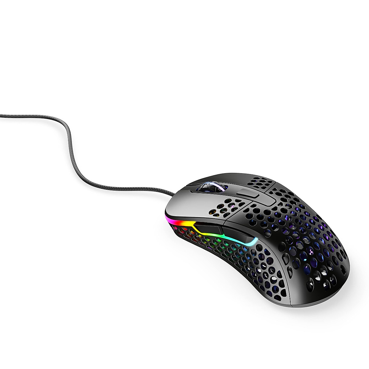 XTRFY M4 RGB, Ultra-Light Wired Gaming Mouse, Ergonomic Design for Right-Handers, Cutting-Edge Pixart 3389 Sensor, Adjustable RGB Lighting, Black Edition