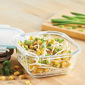 LOCK & LOCK Purely Better Glass Food Storage Container with Lid, 2.11-cup, Clear