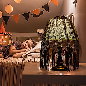 Baquler 4 Pcs Halloween Lamp Shade Cover Black Lace Lampshades Bat Skull Decorations for Halloween Party Supplies