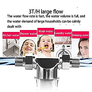 CJGS Flushable Prefilter Filtration,Whole House Reusable Filtration Water System-40 Micron Spin DownSediment Filter 316 Stainless Steel Mesh Pre-Filter -for City/Well Water