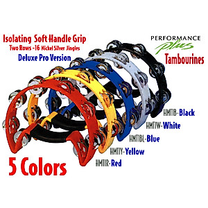 Performance Plus Headless Pro Church Quality Black Rhythm Tambourine, 10" (HMT1B)