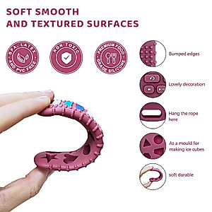 2Pack Teething Toys for Babies, Remote Control Shape Silicone Teether Toys,Baby Teethers for Toddlers Boys Girls (Black + Coral Color)