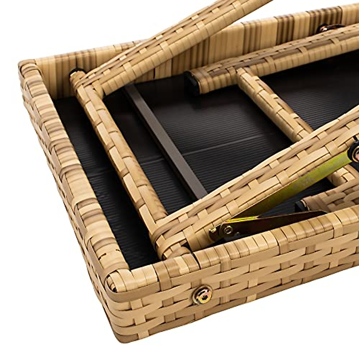 SAFAVIEH Outdoor Collection Carew Natural/White Cushion 3-Piece Chaise Lounge Chair Set with Table (PAT7720D)