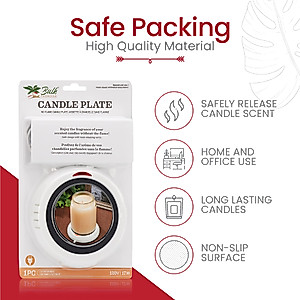 Candle Warmer Plate Safely Releases Scents Without a Flame- Used as Candle Jar Warmer, Candle Melter, Coffee Warmer, Mug Warmer, Cup Warmer in Your Home & Office, 1 Pack, White
