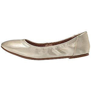 Amazon Essentials Women's Belice Ballet Flat, Gold, 9