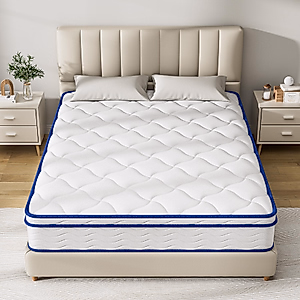 Full Mattress, 10 Inch Full Size Hybrid Mattress in a Box, Medium Firm Memory Foam and Spring Mattresses, Pressure Relief & Motion Isolationfor, Fiberglass Free Bed Mattress, CertiPUR-US Certified