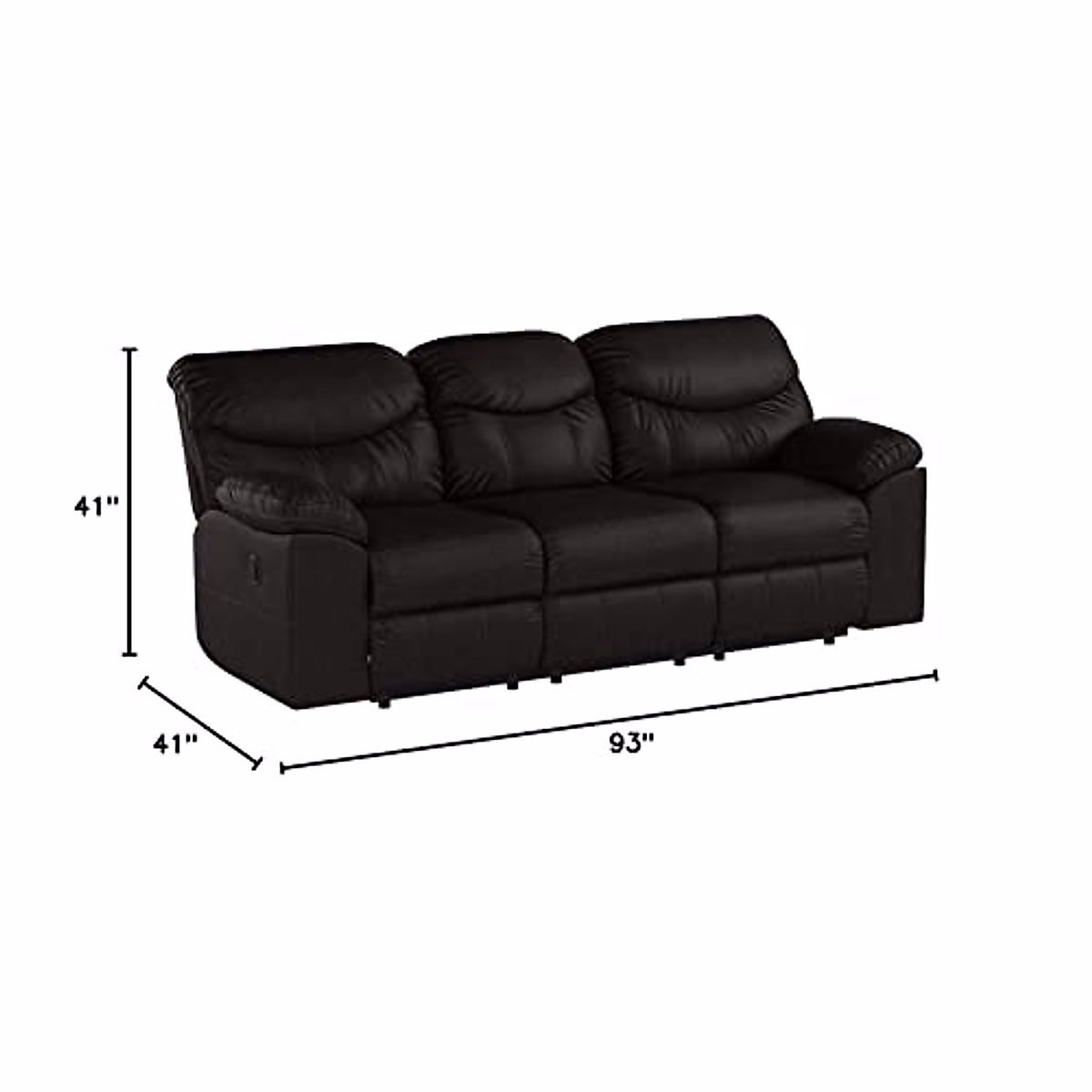 Signature Design by Ashley Boxberg Oversized Faux Leather Manual Pull Tab Reclining Sofa, Dark Brown