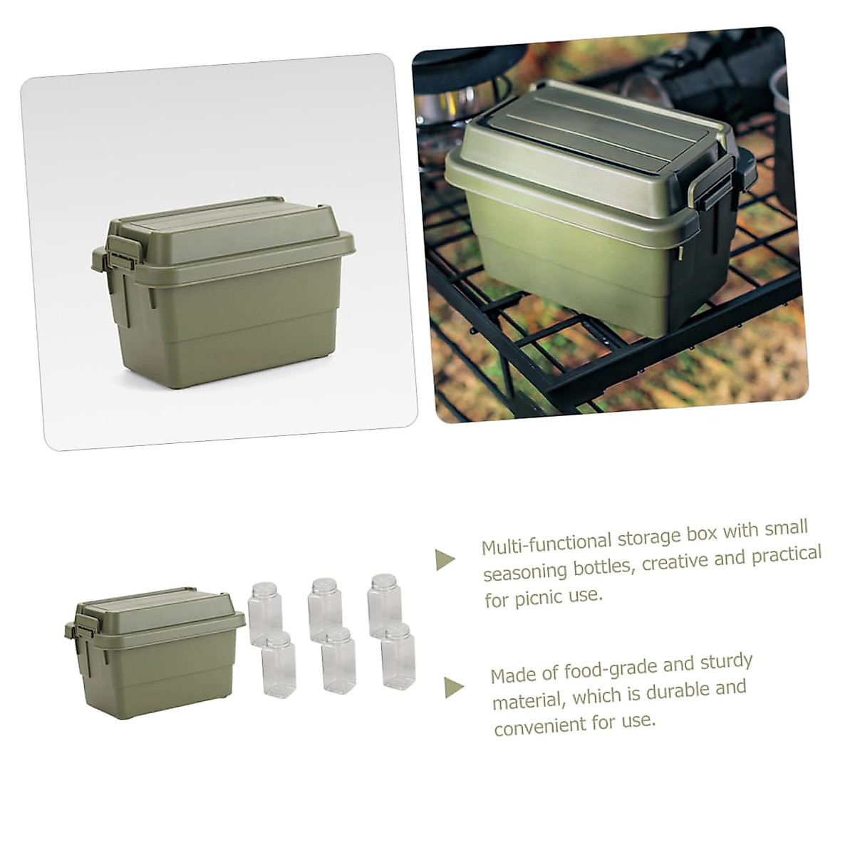 Unomor 1 Set grill spices mini condiment bottles mini containers camping spices bbq spices grilling spices portable seasoning container camping jars plastic barbecue Accessories travel