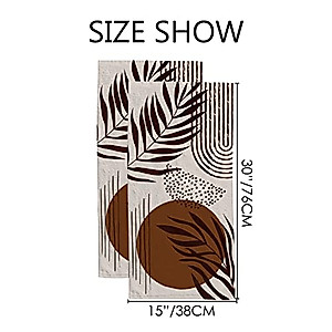 Vantaso Bath Hand Towels Set of 2 Boho Leaves Soft and Absorbent Washcloths Kitchen Hand Towel for Bathroom Hotel Gym Spa