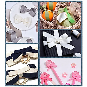 Abbaoww 1/2 Inch 50 Yards Solid Forest Green Grosgrain Ribbon Striped Ribbon for Wedding Decor Gift Wrapping DIY Projects