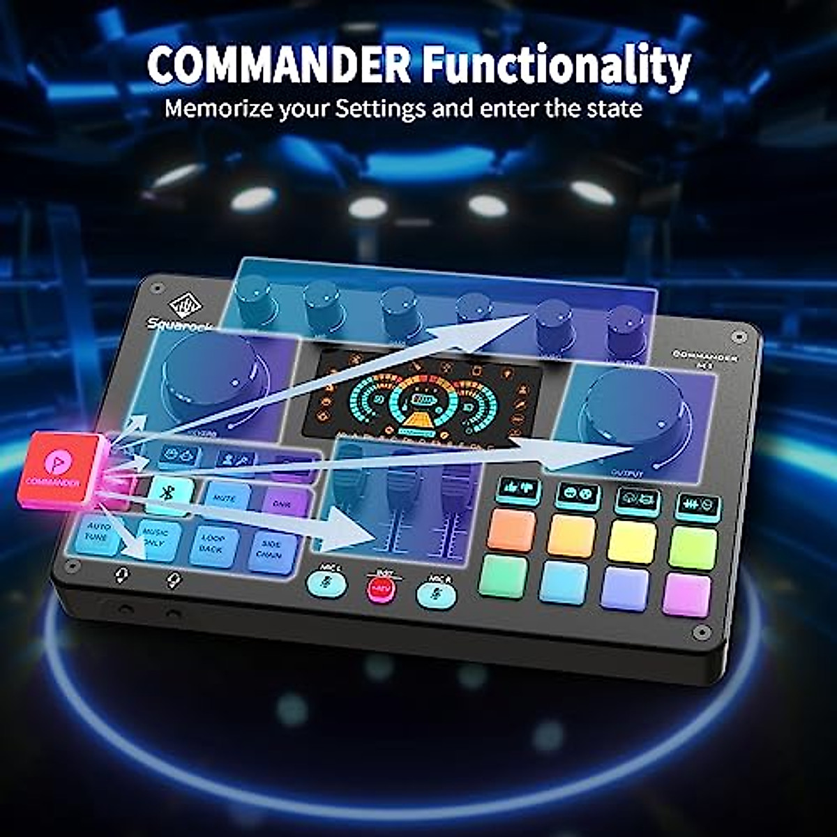 Podcast Equipment Bundle, Audio Interface All-In-One DJ Mixer with Studio Podcast Microphone Portable Battery-powered with Headphone