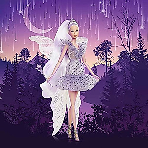 Barbie Signature Tooth Fairy Doll, Collectible Doll with Fairy Wings, Wand & Coin Bag, Gift for 6 Year Olds & Up, HBY16