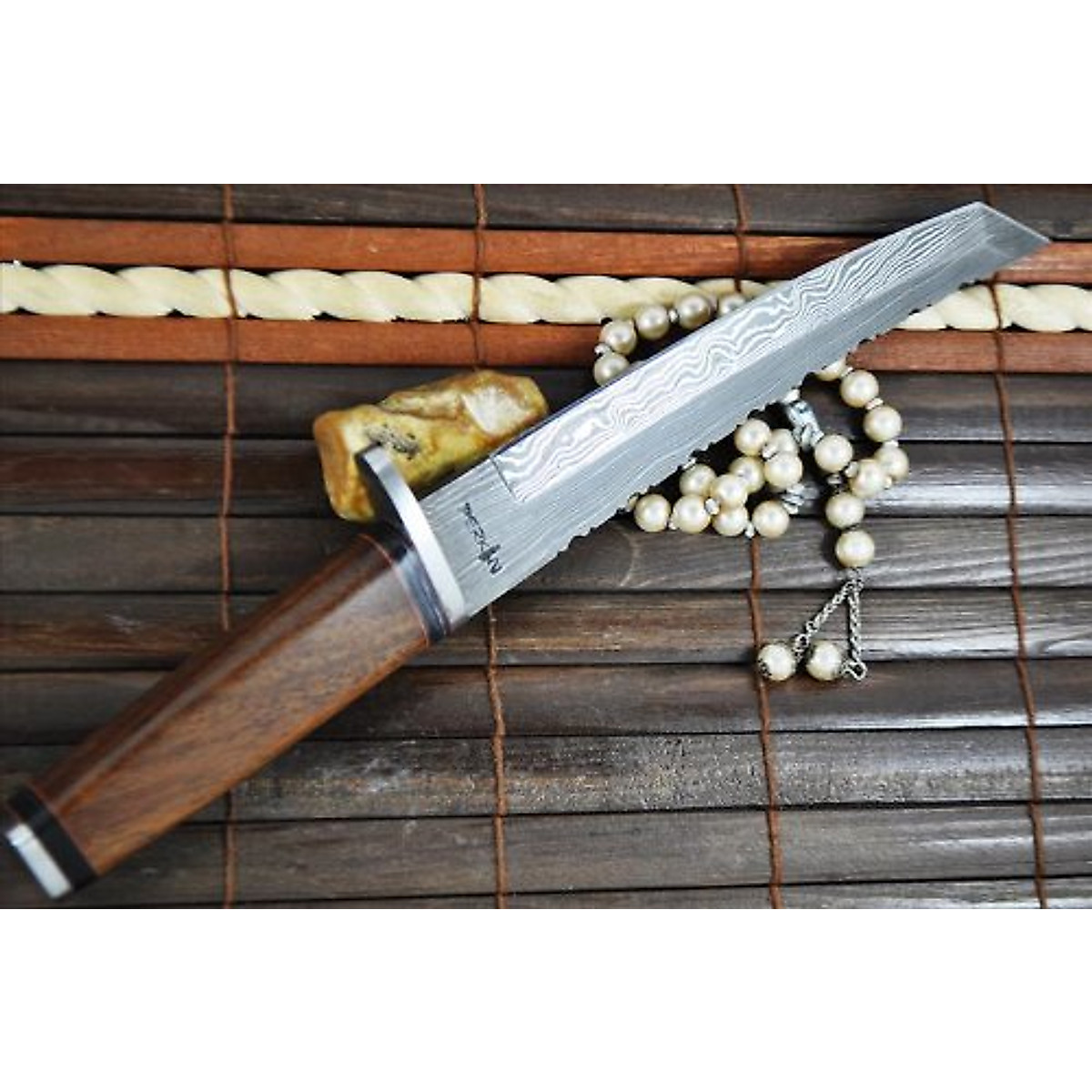 Perkin - Handmade Damascus Hunting Knife - Tanto Balde