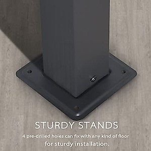 PURPLE LEAF 10'x10' Outdoor Retractable Pergola with Sun Shade Canopy Patio Metal Shelter for Porch Beach Pavilion Grill Gazebo Modern Backyard Grape Trellis Pergola, Gray