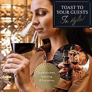 ELIXIR GLASSWARE Red Wine Glasses – Set of 4 Hand Blown Large Wine Glasses – Long Stem Wine Glasses, Premium Crystal – Wine Tasting, Wedding, Anniversary, Christmas – 22oz, Clear