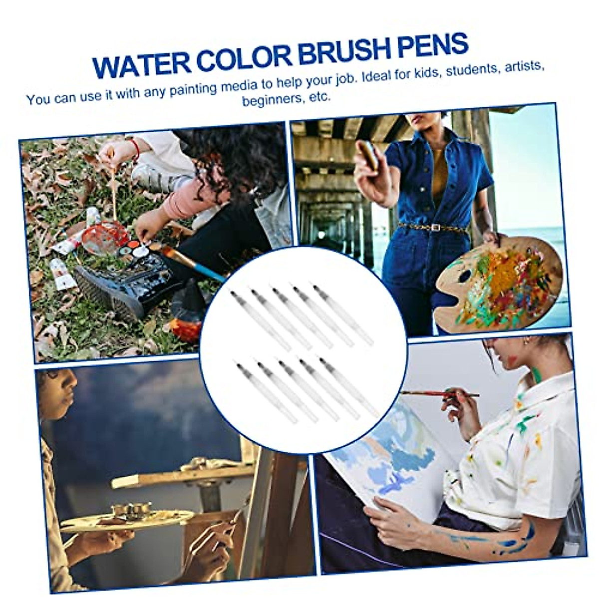 MAGICLULU 10pcs Travel Set Paint Brushes Set Bulk Pencils Water Coloring Brush Set Pencils in Bulk Water Coloring Brush Pen Writing Brush Water Brush Watercolor Brush Solid Accessories