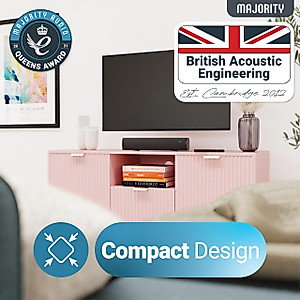 Majority Bowfell Small Sound Bar for TV with Bluetooth, RCA, USB, Opt, AUX Connection, Mini Sound/Audio System for TV Speakers/Home Theater, Gaming, Projectors, 50 watt, 15 inch