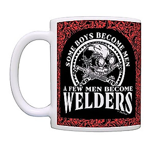 Welder Mug For Men Some Boys Become Men Few Become Welders 11oz Ceramic Coffee Mug Paisley