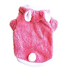 Pet Sweaters Cotton Costume for Halloween Clothes Costume Autumn and Winter Thicken Double Layer Cotton Wool Transformation Suit Rabbit Suit Pet Clothes for Small Dogs Girls Dress