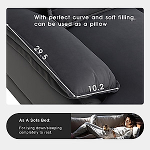 ODUWA Sectional Sofa Couch,110" Modern U-Shaped Sectional Sofa with Waist Pillows,6-Seat Upholstered Velvet Sofa Furniture,Sleeper Sofa Couch with Chaise Lounge for Living Room,Apartment