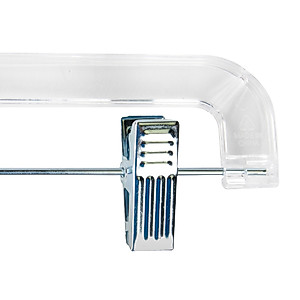 14 inch Clear Plastic Skirt and Pants Hangers - Pack of 20 - Perfect for Lightweight Fabrics Such As Rayon and Linen - Features Anchored Chrome Swivel Hooks, Hangbars, and Padded Metal Clips