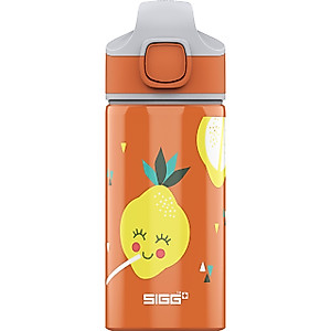 SIGG - Kids Miracle Water Bottle - Lemons - Lightweight Aluminium with Leak-Proof Lid - One Hand Children's Drink Bottle - 13 Oz