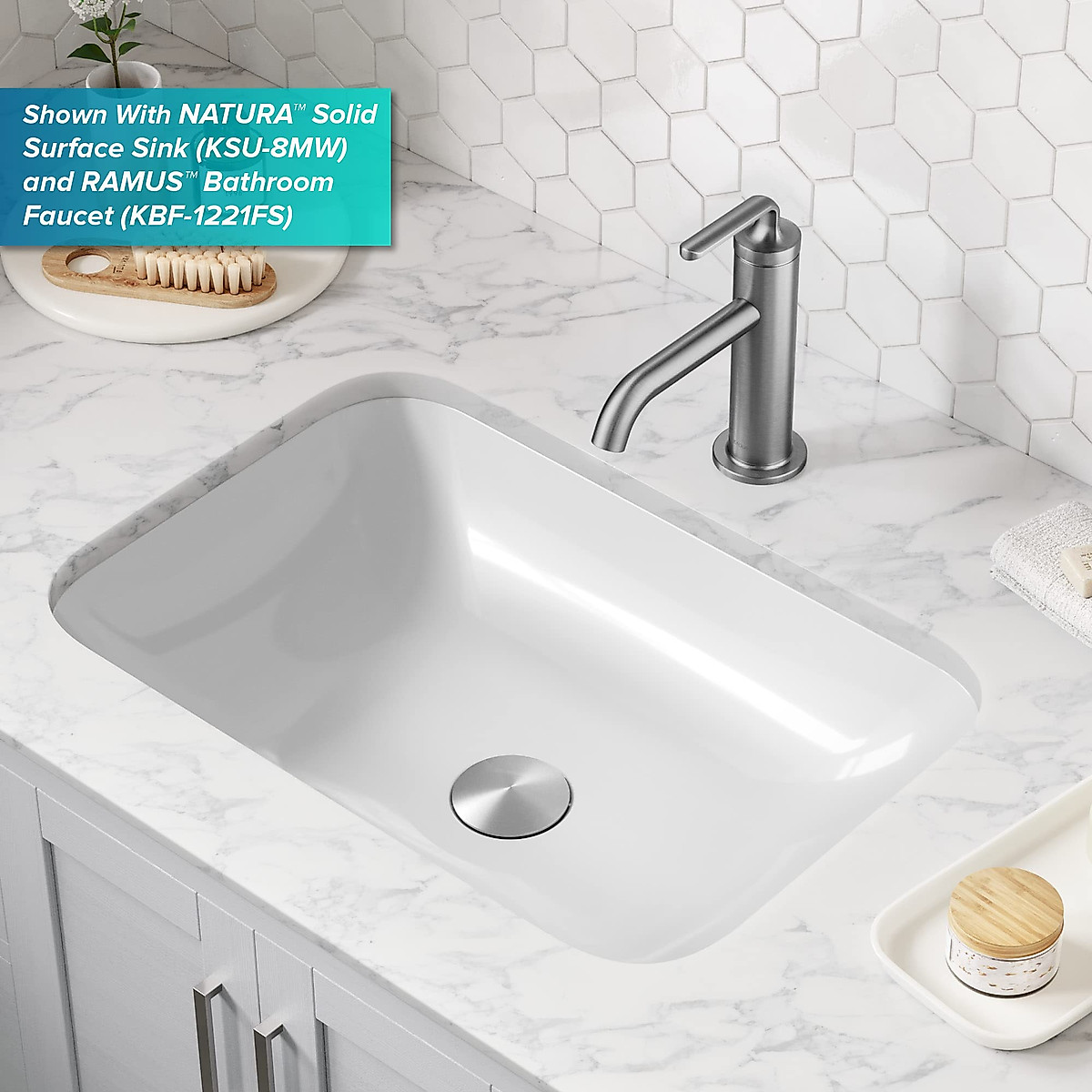 KRAUS Pop-Up Drain for Bathroom Sink with Overflow in Spot-Free Stainless Steel, PU-11SFS