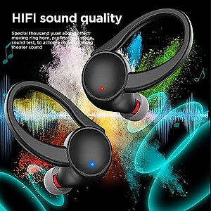 Wiykasenbos Open Ear Headphones Open Ear Earbuds air Conduction Headphones Noise Cancelling Headphones with Microphone IPX5 Waterproof Headphones for Sport with Charging case