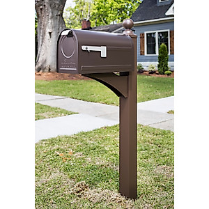 Architectural Mailboxes Northpointe Galvanized Steel Post Mount Mailbox, Compatibility Code C, NM160VAM, Venetian Bronze, Large Capacity